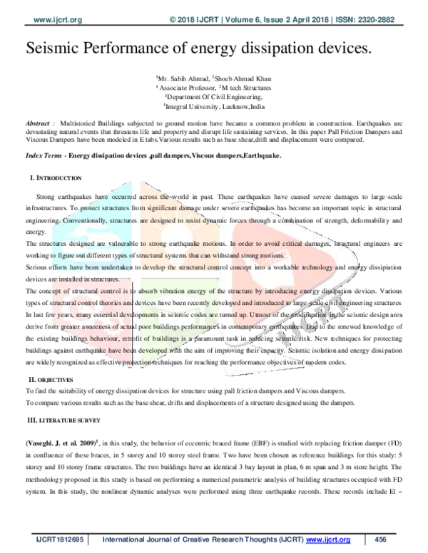 (PDF) Seismic Performance of Energy Dissipation Devices