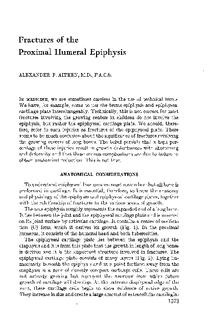 (PDF) Fractures of the proximal humeral epiphysis