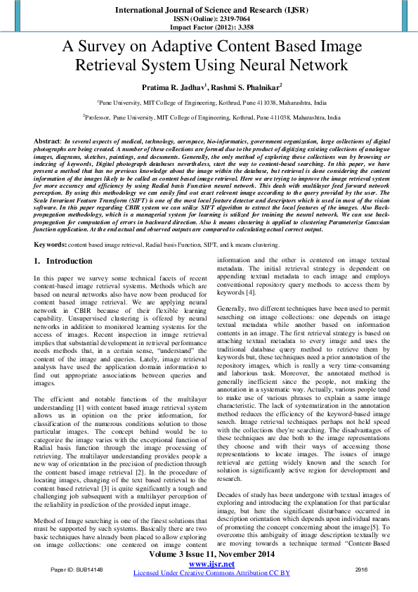 (PDF) A Survey on Adaptive Content Based Image Retrieval System Using ... (PDF) A Survey on Adaptive Content Based Image Retrieval System Using ...