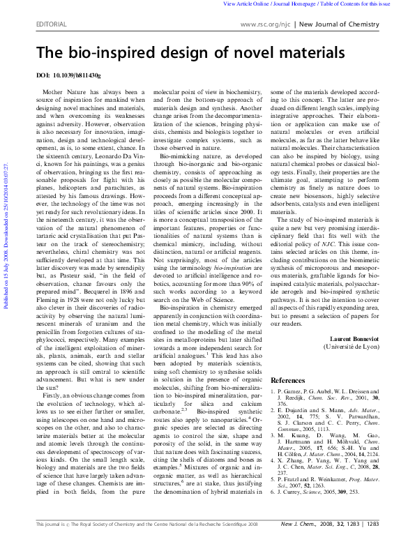 (PDF) The bio-inspired design of novel materials