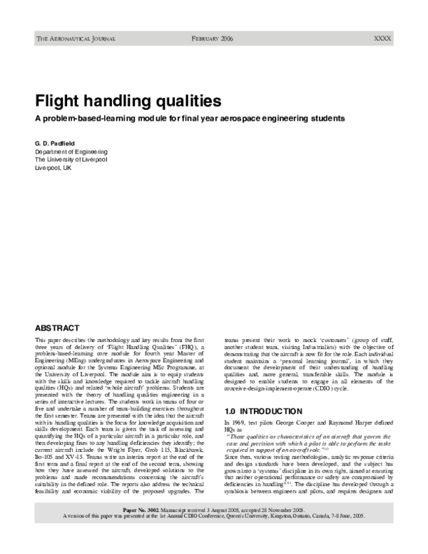 (PDF) Flight handling qualities