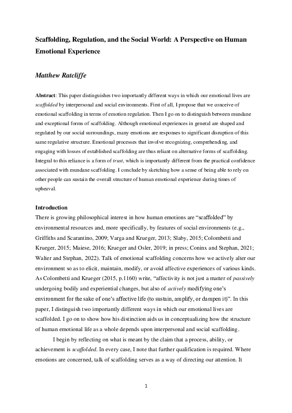 (PDF) Scaffolding, Regulation, and the Social World: A Perspective on ...