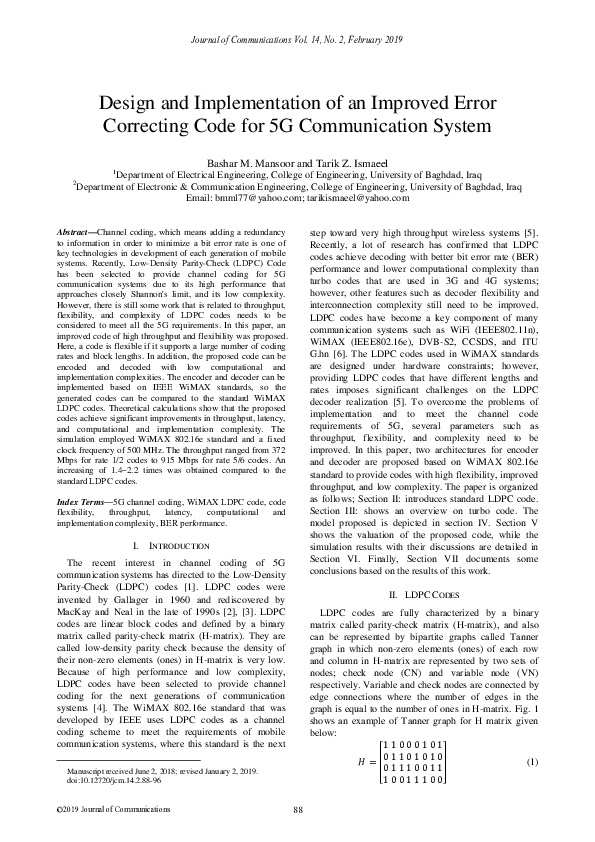 Pdf Design And Implementation Of An Improved Error Correcting Code