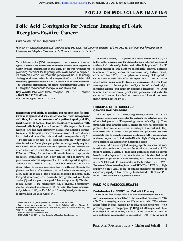 (PDF) Folic Acid Conjugates for Nuclear Imaging of Folate Receptor ...