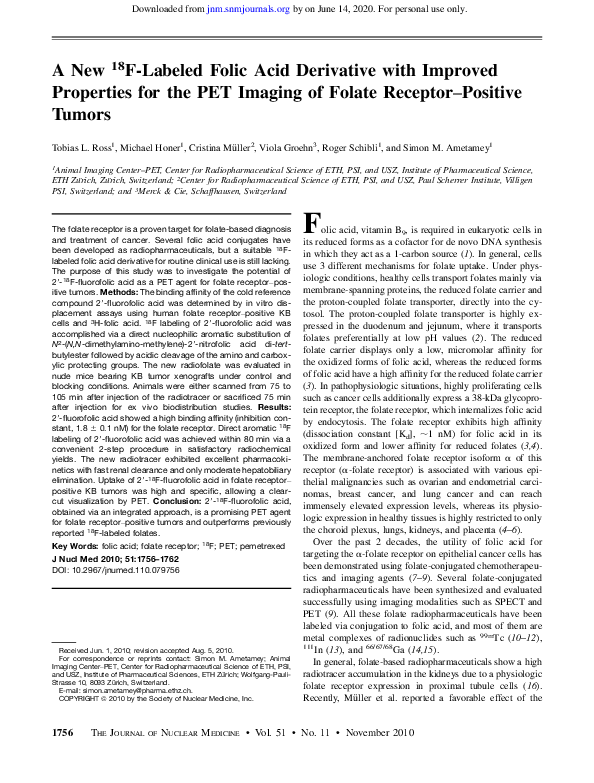 (PDF) A New 18F-Labeled Folic Acid Derivative with Improved Properties ...