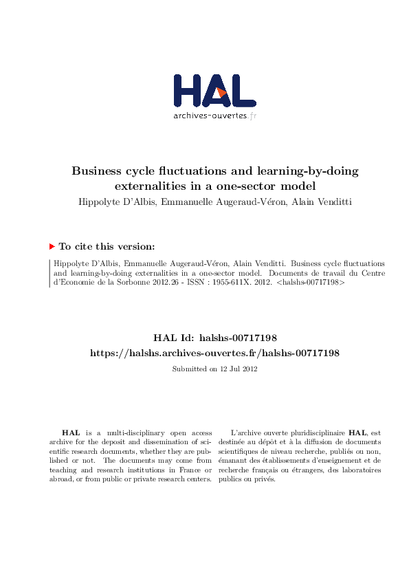 (PDF) Business cycle fluctuations and learning-by-doing externalities ...