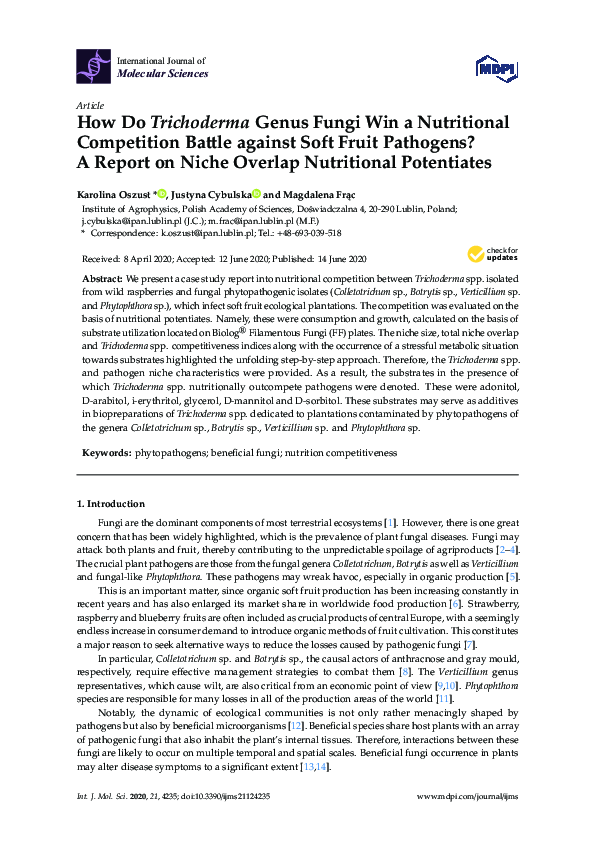 (PDF) How Do Trichoderma Genus Fungi Win a Nutritional Competition ...