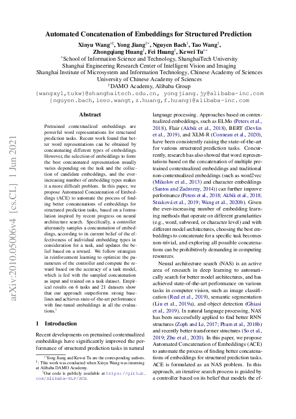 Pdf Automating Embedding Concatenation For Prediction