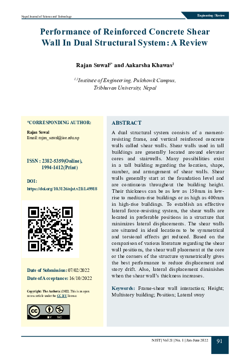 (PDF) Performance of Reinforced Concrete Shear Wall In Dual Structural ...