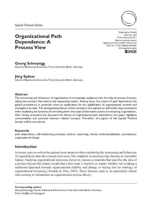 (PDF) Organizational Path Dependence