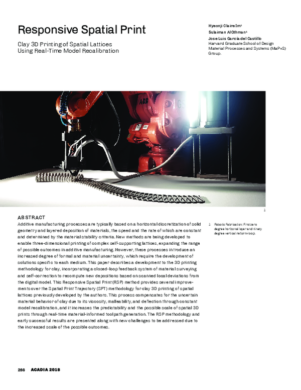 (PDF) Responsive Spatial Print. Clay 3D printing of spatial lattices ...