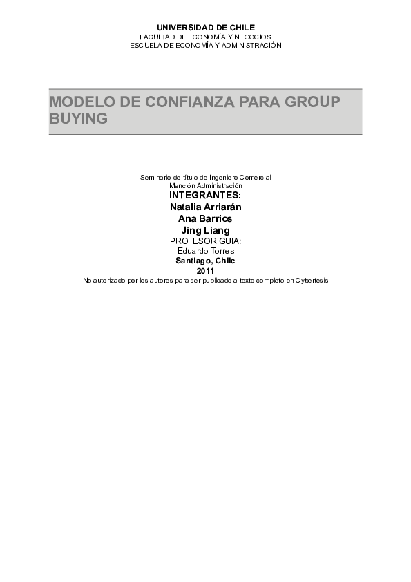 (PDF) Modelo De Confianza Para Group Buying
