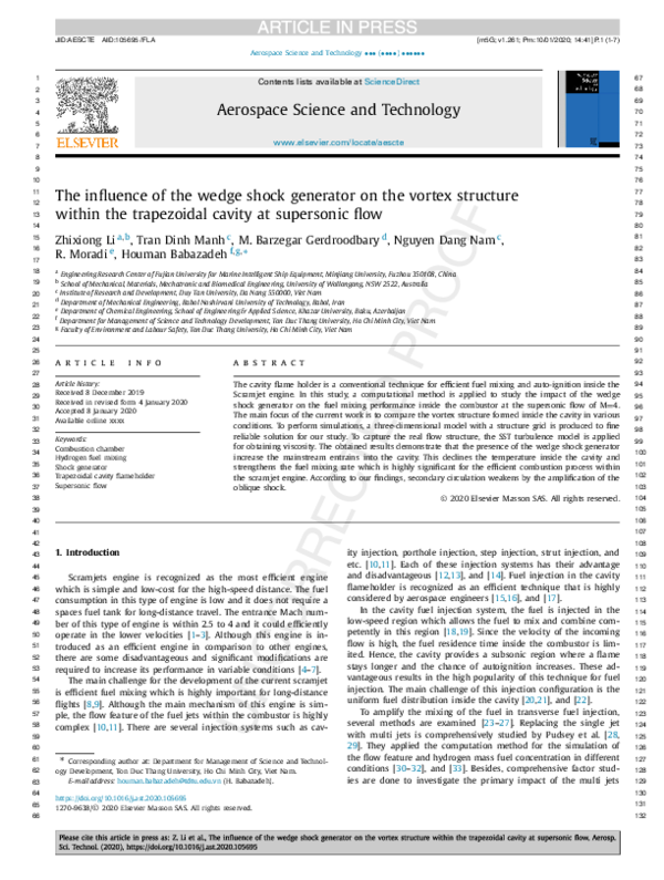 (PDF) The influence of the wedge shock generator on the vortex ...