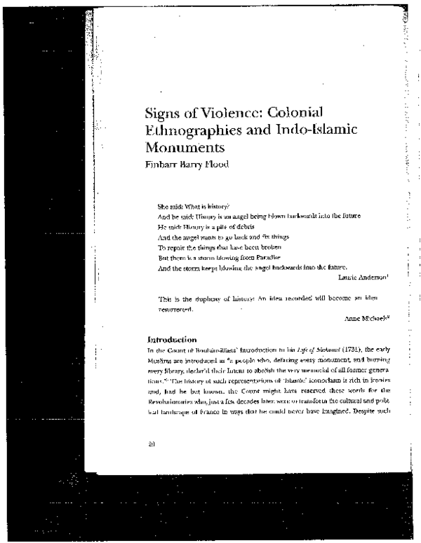 (PDF) Signs of Violence: Colonial Ethnographies and Indo-Islamic Monuments