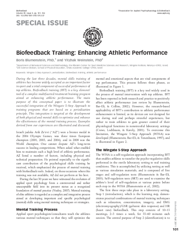 (PDF) Biofeedback Training: Enhancing Athletic Performance