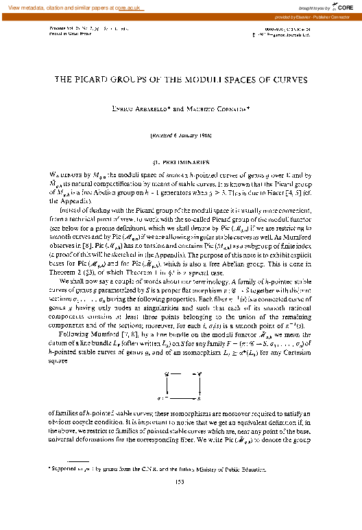 (PDF) The Picard groups of the moduli spaces of curves