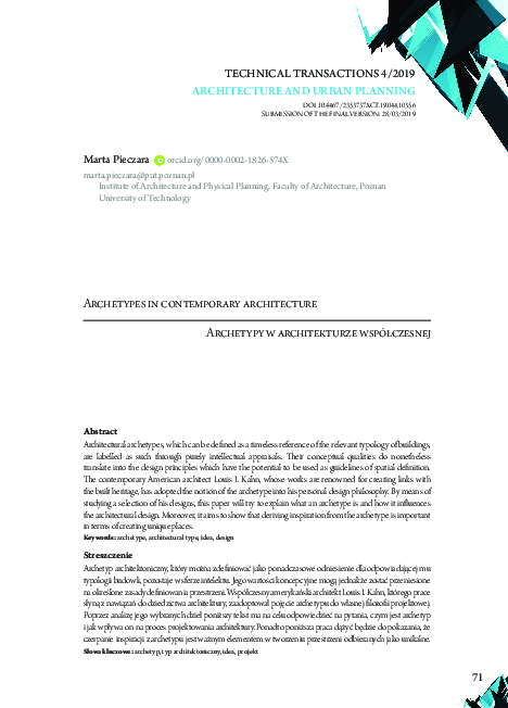 (PDF) Archetypes in contemporary architecture