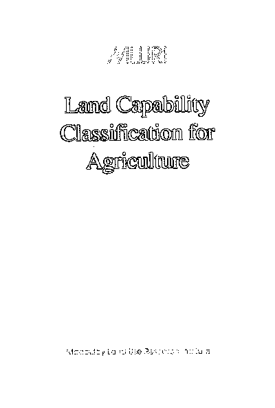 (PDF) Land Capability Classification for Agriculture