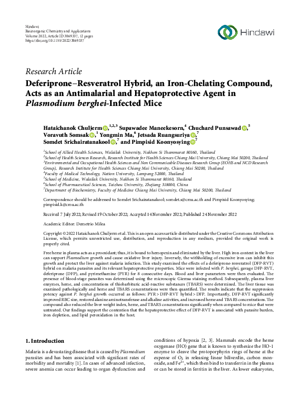 (PDF) Deferiprone−Resveratrol Hybrid, an Iron-Chelating Compound, Acts ...