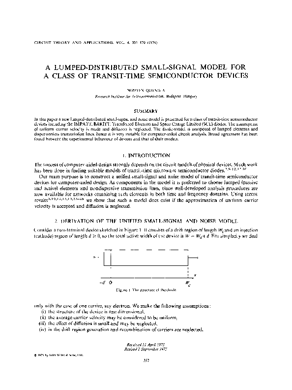 (PDF) A lumped-distributed small-signal model for a class of transit ...