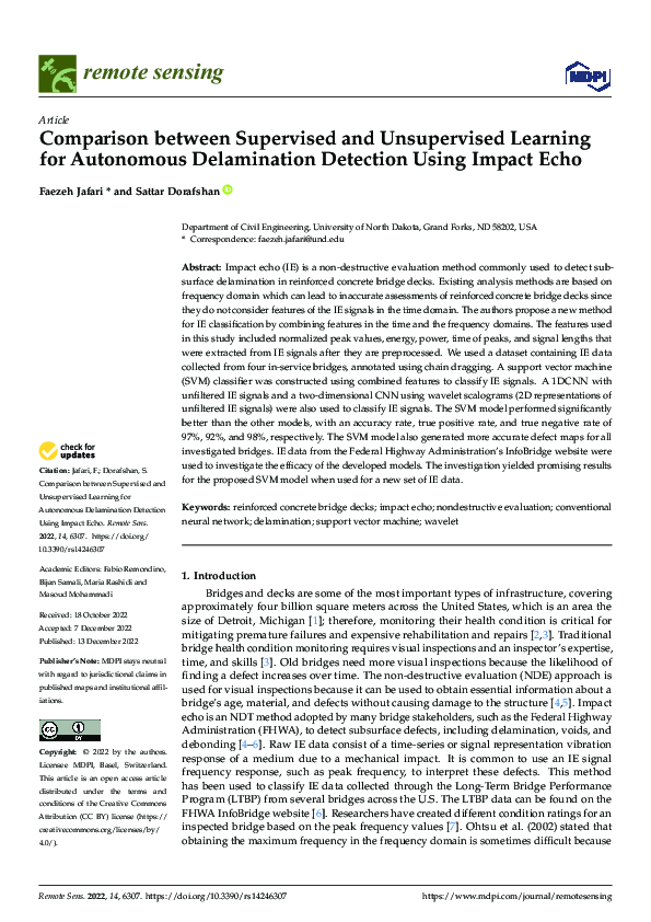 Pdf Comparison Between Supervised And Unsupervised Learning For Autonomous Delamination