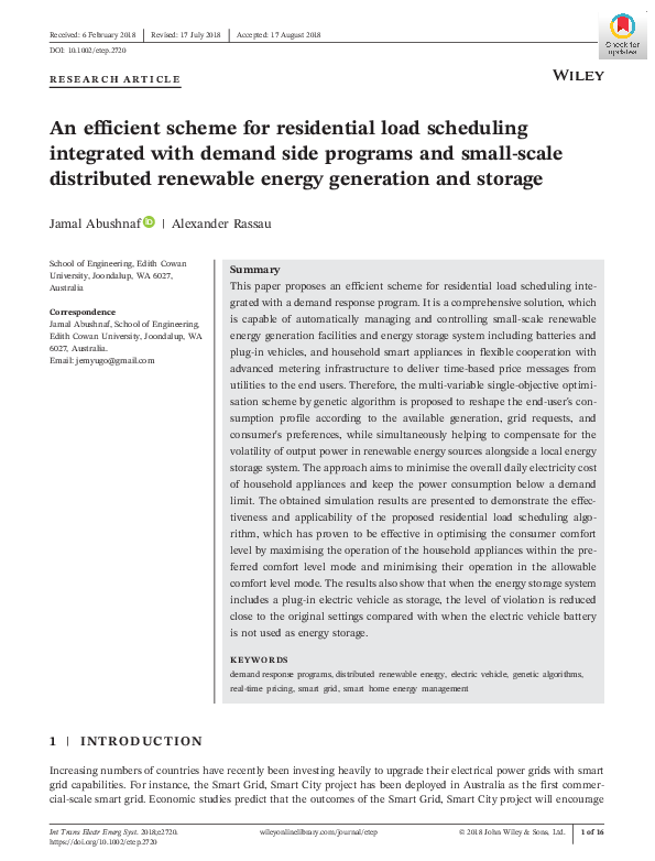 (PDF) An efficient scheme for residential load scheduling integrated ...