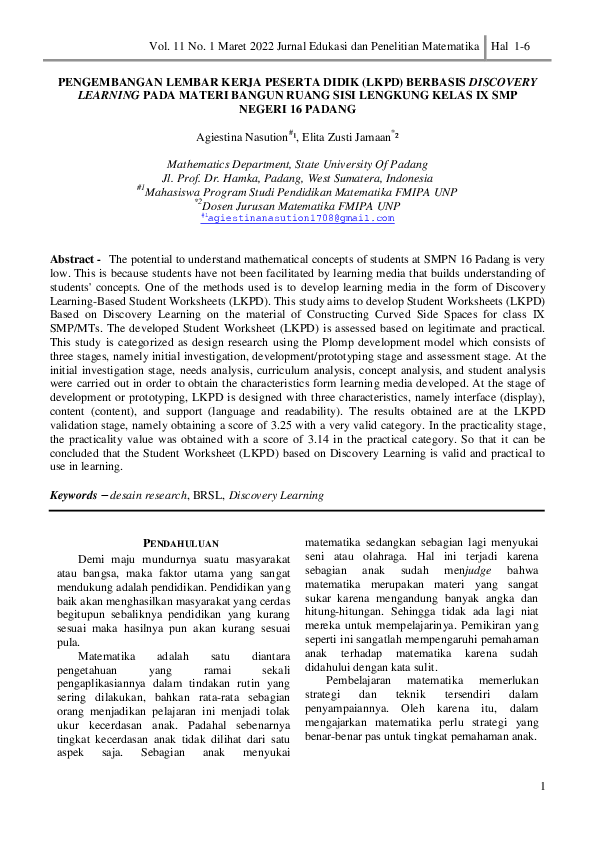 (PDF) Pengembangan Lembar Kerja Pesertadidik (LKPD) Berbasis Masalah Pada Pokok Bahasan Teori ...
