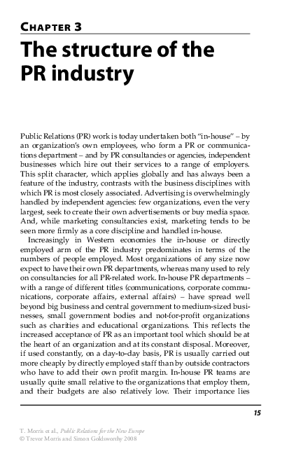 (PDF) The structure of the PR industry