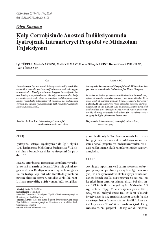 (PDF) Iatrogenic intraarterial propofol and midazolam injection at ...