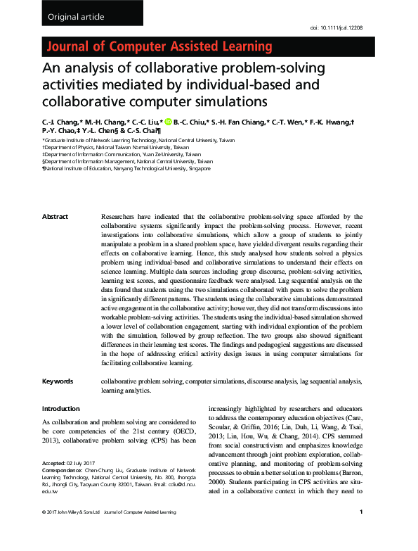 (PDF) An analysis of collaborative problem-solving activities mediated by individual-based and ...