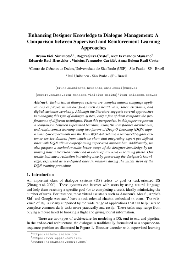 (PDF) Enhancing Designer Knowledge to Dialogue Management: A Comparison ...