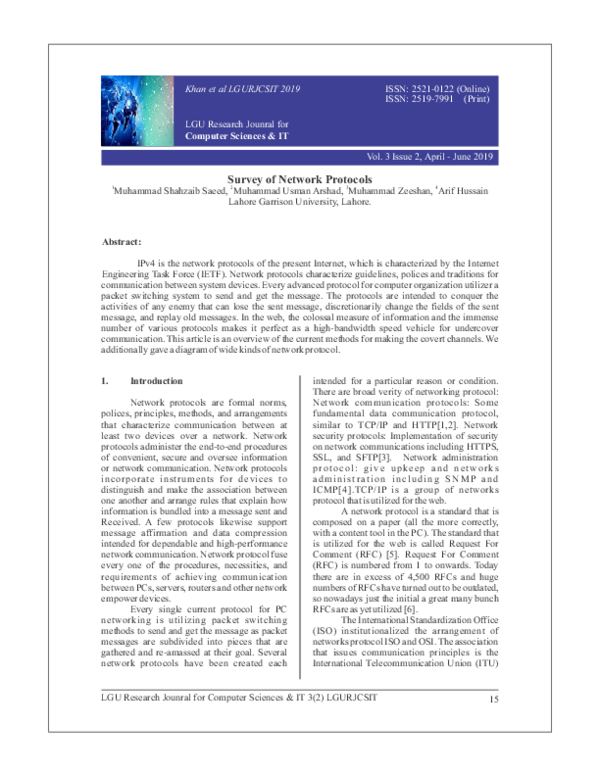 (PDF) Survey of Network Protocols