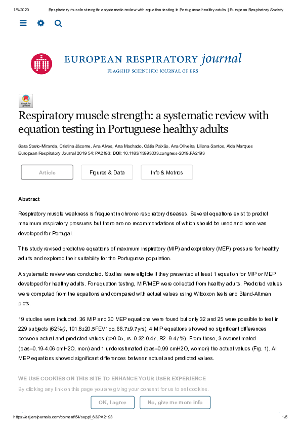 (PDF) Respiratory muscle strength: a systematic review with equation ...