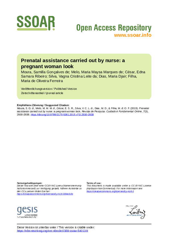 (PDF) Prenatal assistance carried out by nurse: a pregnant woman look ...