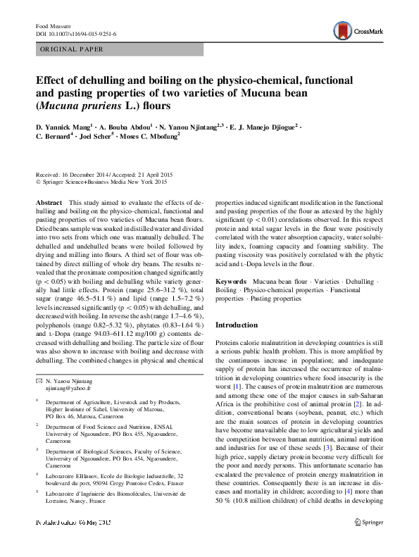 (PDF) Effect of dehulling and boiling on the physico-chemical, functional and pasting properties ...