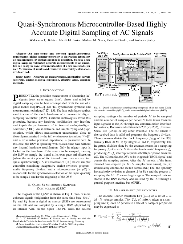 (PDF) Quasi-Synchronous Microcontroller-Based Highly Accurate Digital Sampling of AC Signals
