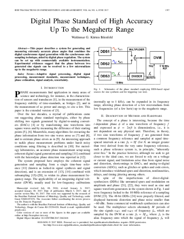 (PDF) Digital Phase Standard of High Accuracy Up To the Megahertz Range