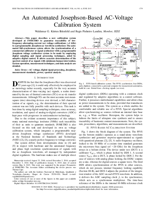 (PDF) An automated Josephson based ac-voltage calibration system