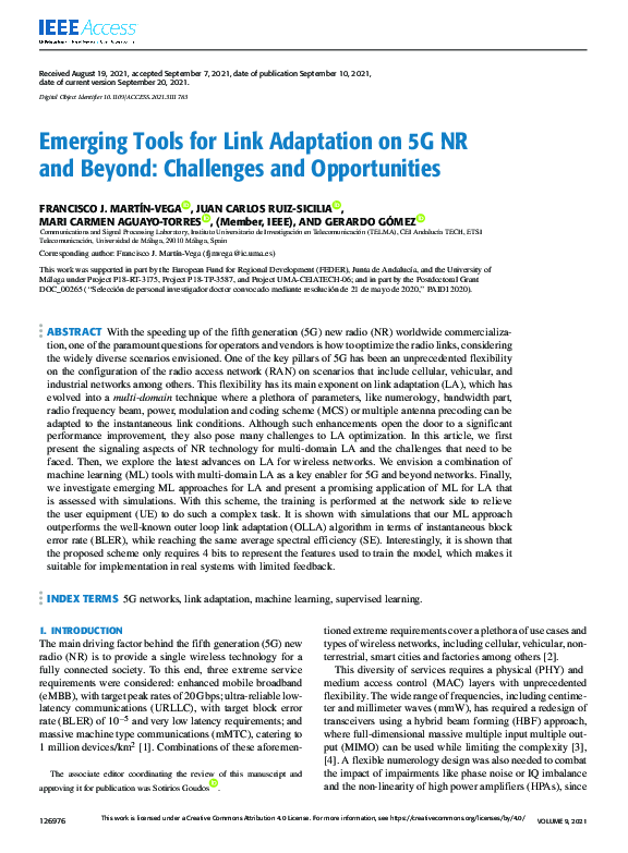 (PDF) Emerging Tools for Link Adaptation on 5G NR and Beyond: Challenges and Opportunities ...