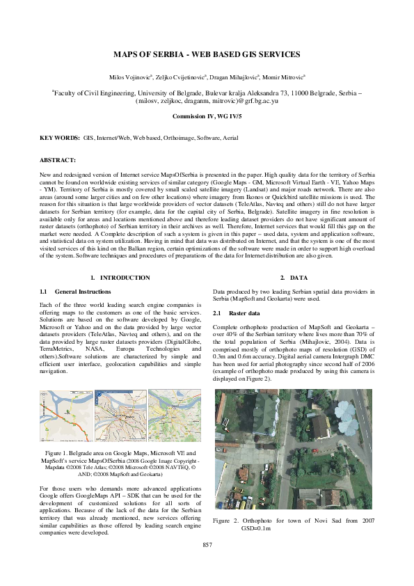 (PDF) Maps of Serbia - Web Based Gis Services