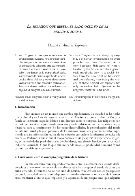 (PDF) La religión que revela el lado oculto de la realidad social