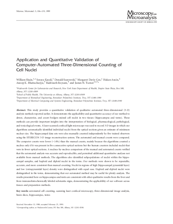 Pdf Application And Quantitative Validation Of Computer Automated 1994