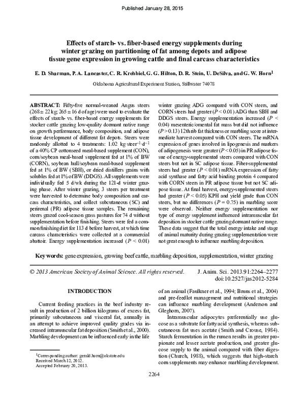 (PDF) Effects of starch- vs. fiber-based energy supplements during ...
