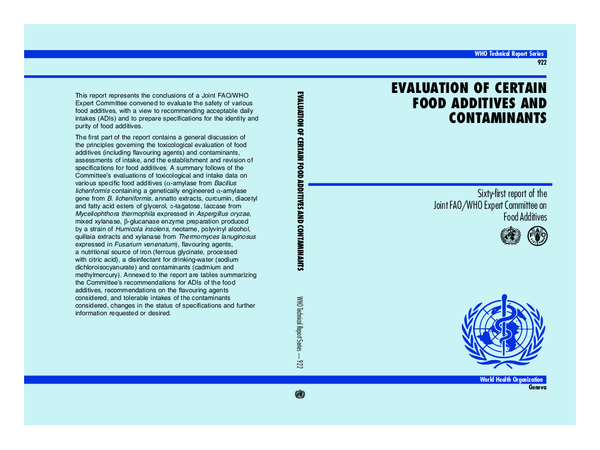 (PDF) Safety evaluation of certain food additives and contaminants