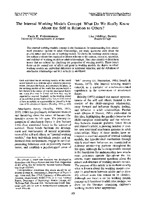 (PDF) The internal working models concept: What do we really know about ...