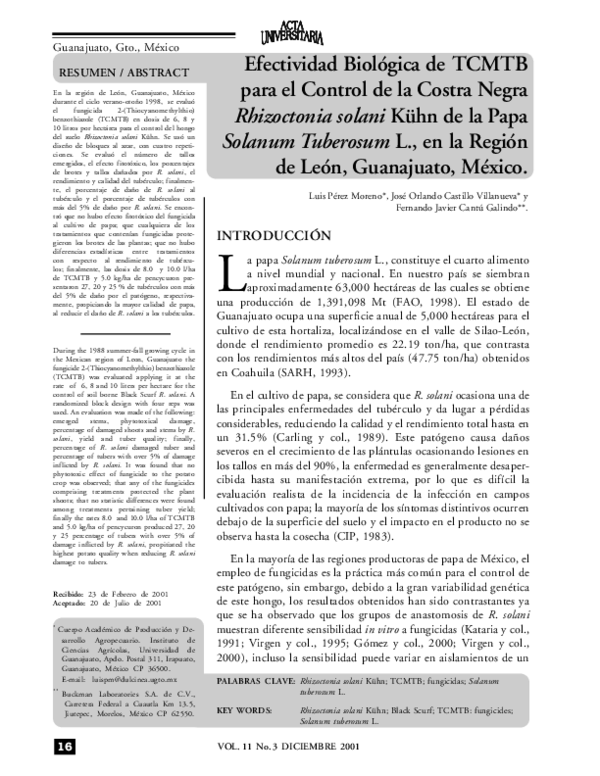 (PDF) Efectividad Biológica de TCMTB para el Control de la Costra Negra ...