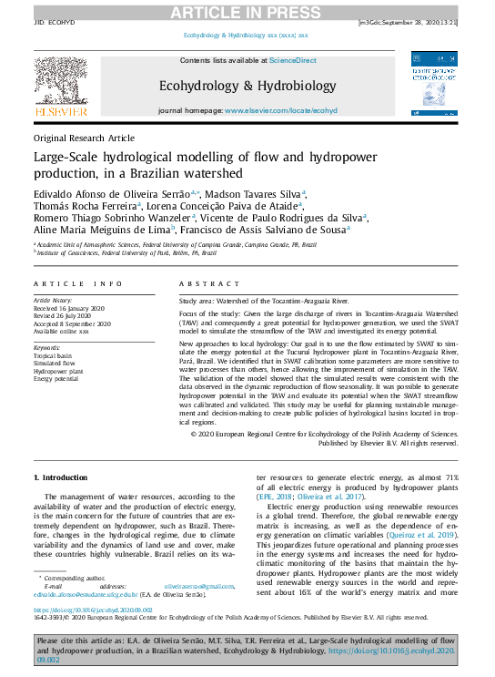 (PDF) Large-Scale hydrological modelling of flow and hydropower ...