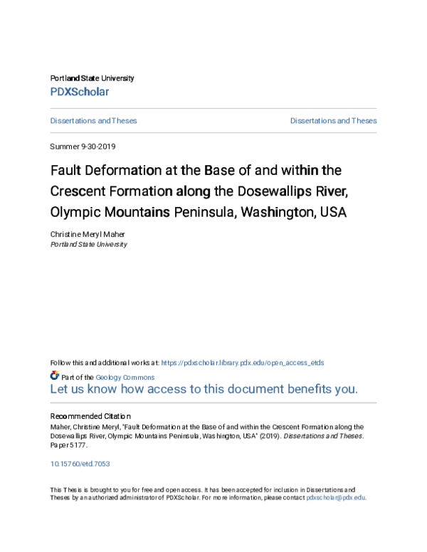 (PDF) Fault Deformation at the Base of and Within the Crescent ...