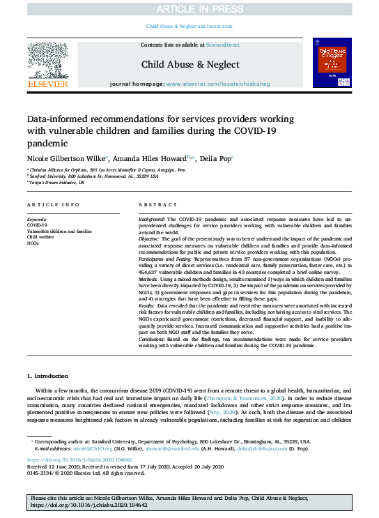 (PDF) Data-informed recommendations for services providers working with ...