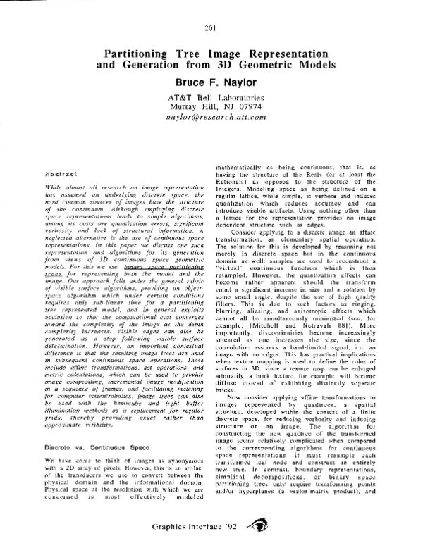 (PDF) Partitioning tree image representation and generation from 3D geometric models